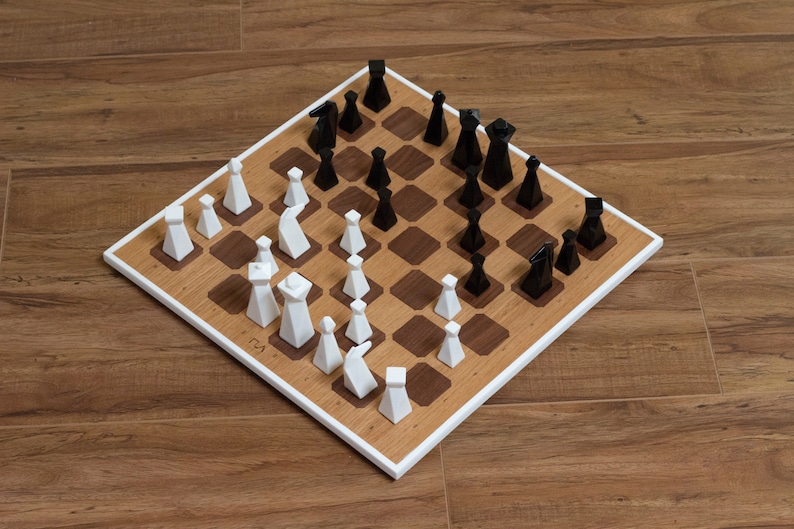 Modern Chess Set Resin Chess Pieces Handmade Unique Chess | Etsy