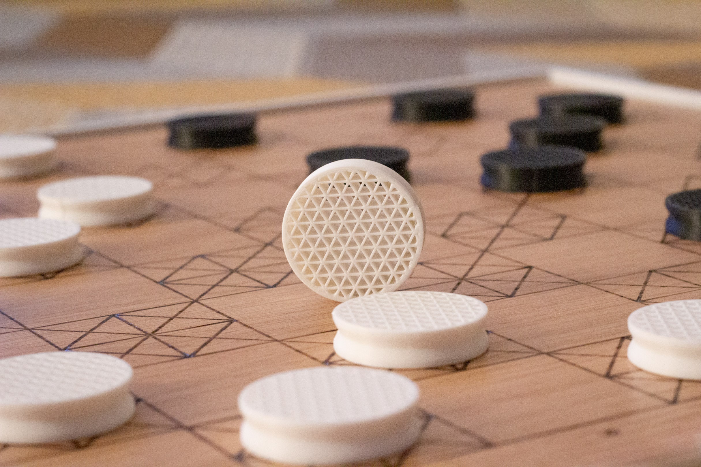 Modern Checkers Set, 3D Printed Checkers Pieces, Handmade Unique ...