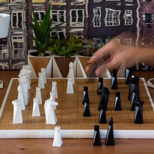 Modern Chess Set Resin Chess Pieces Handmade Unique Chess - Etsy