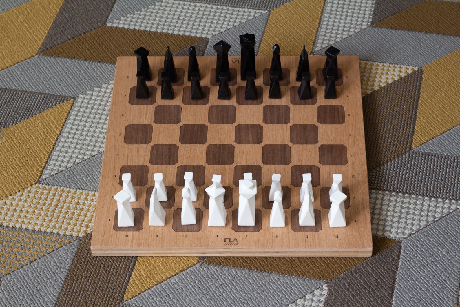 Modern Chess Set With Board Resin Chess Pieces Handmade - Etsy
