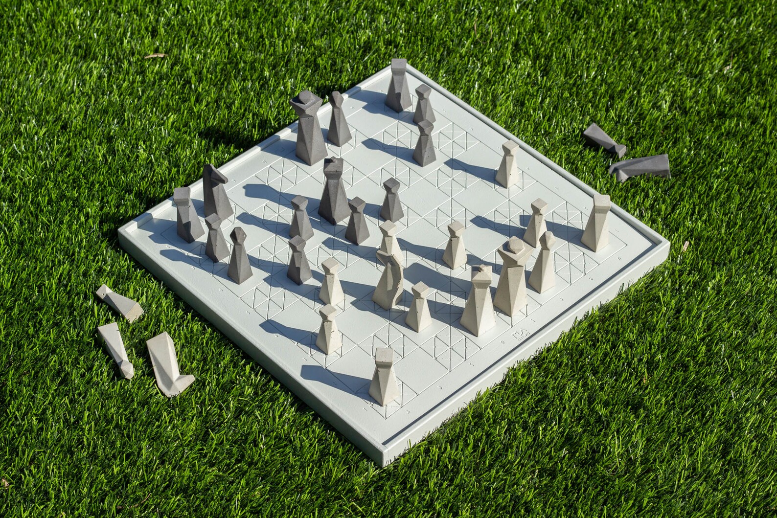Handmade Modern Concrete Geometric Chess Board Checkers - Etsy