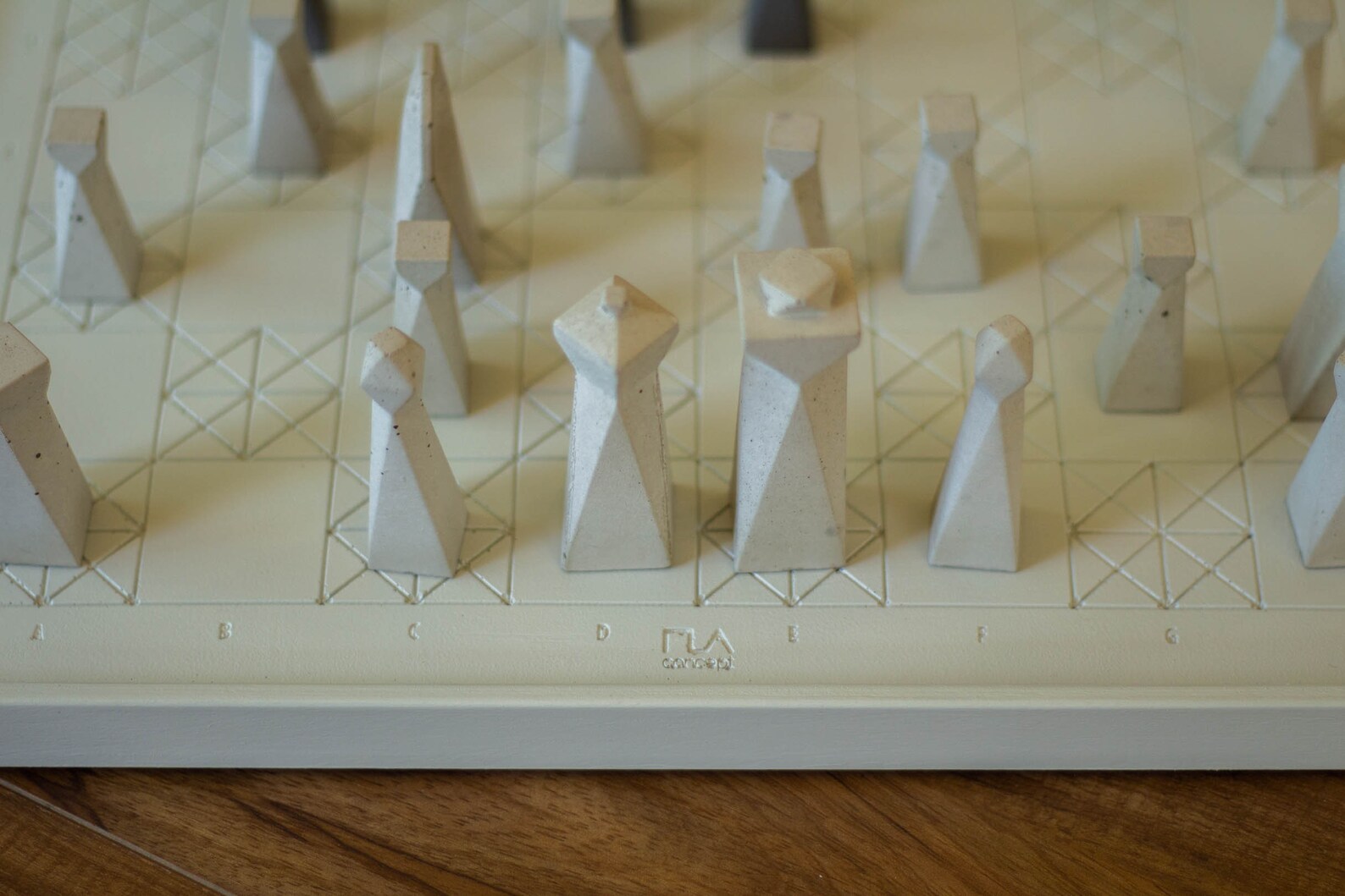 Handmade Modern Concrete Geometric Chess Set With Concrete - Etsy