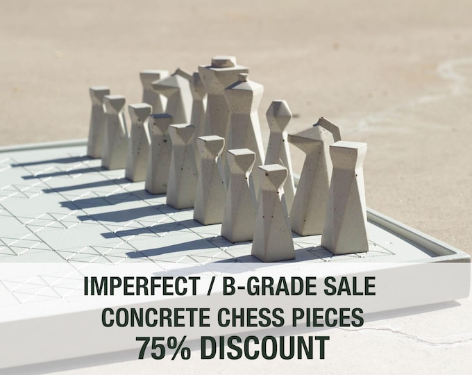 Concrete Brutalist Chess Set - Etsy