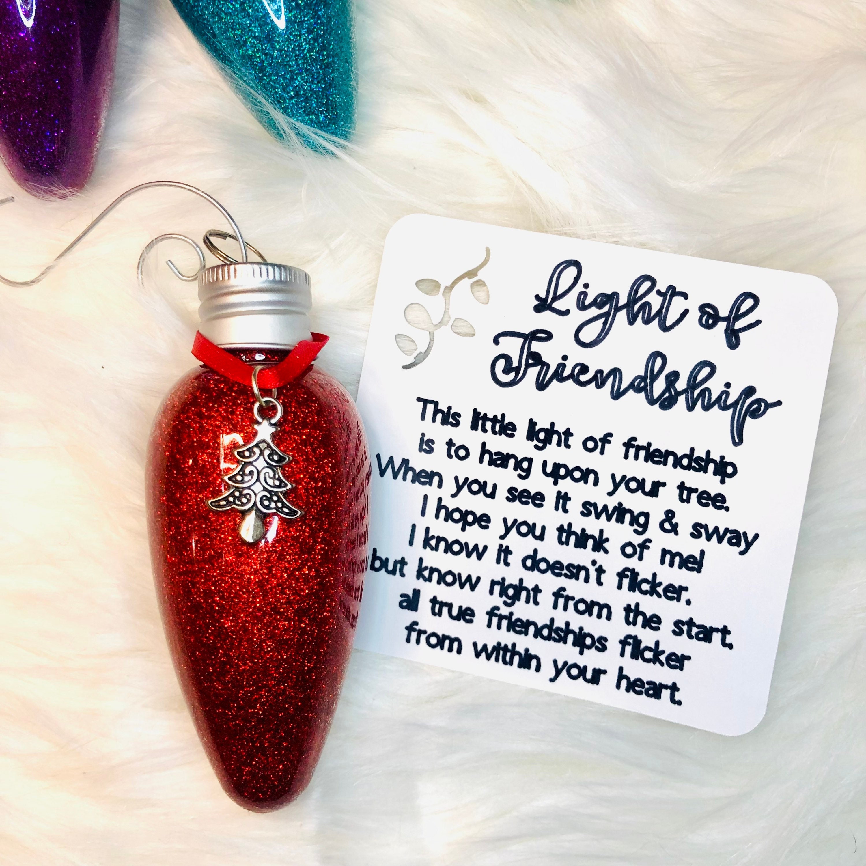 Light of Friendship Ornament Glitter Ornament Christmas - Etsy