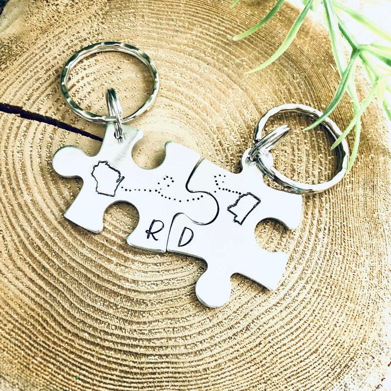 Puzzle Keychain - Etsy