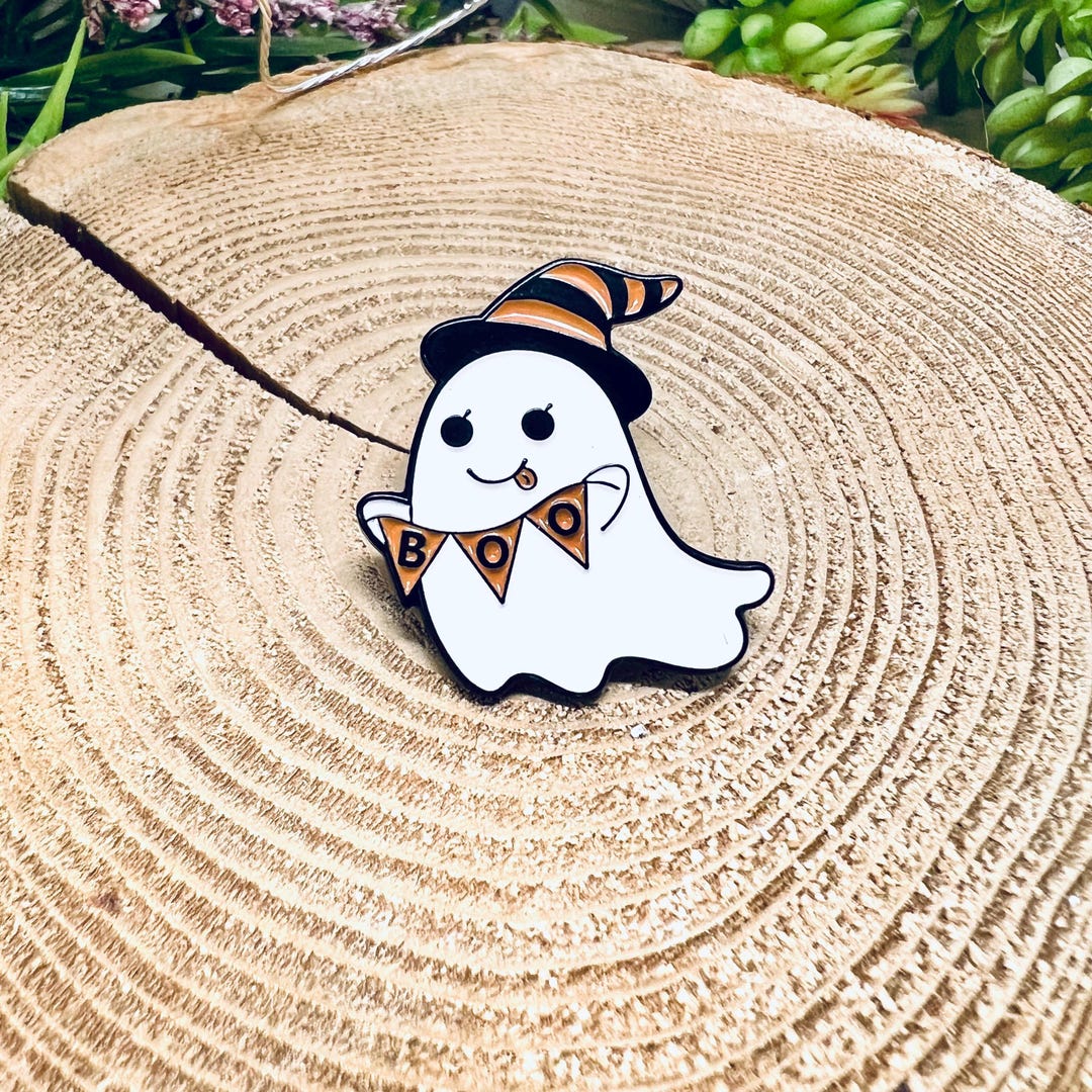 Cute Ghost Enamel Pin for Halloween Lovers – Spooky Boo Ghost Lapel Pin ...