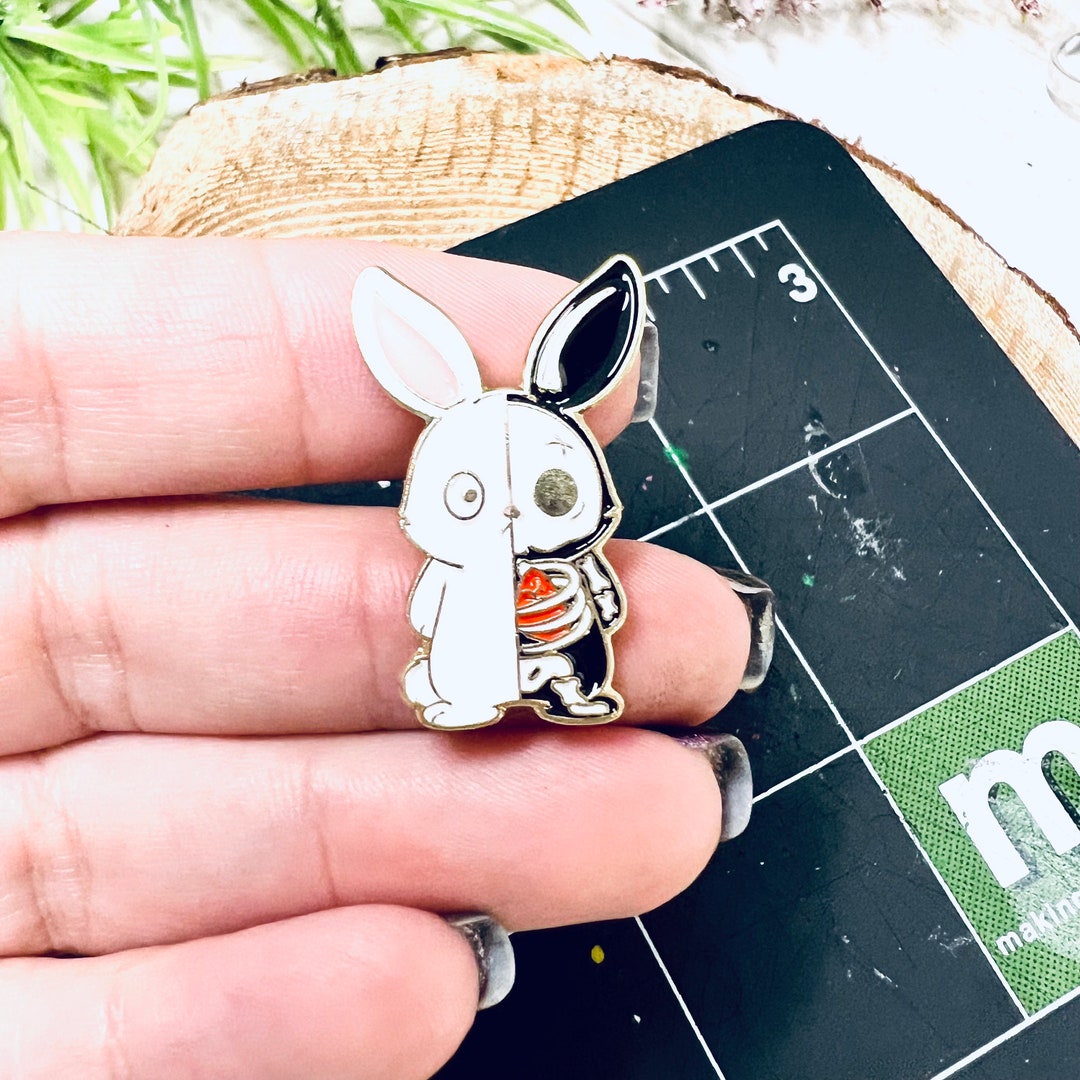 Bunny Bones Enamel Pin - Etsy