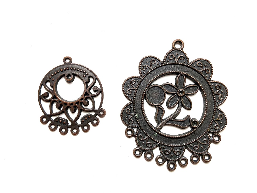 2 Pc Mixed Bronze Filigree Connectors, Bronze Filigree Connectors ...