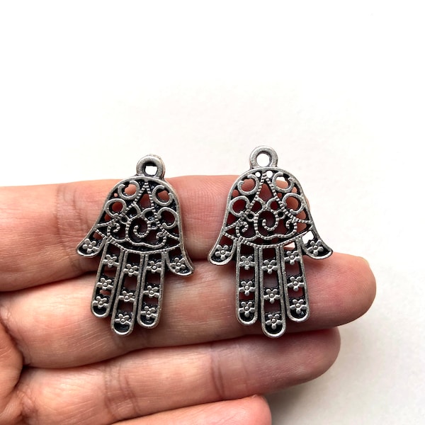 Silver Hamsa Pendant - Etsy UK