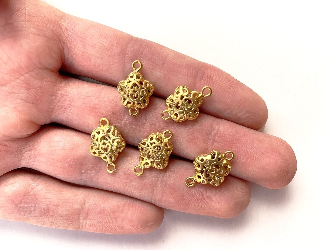 2pc Gold Star Connectors, Earring Connectors, Bracelet Connectors ...