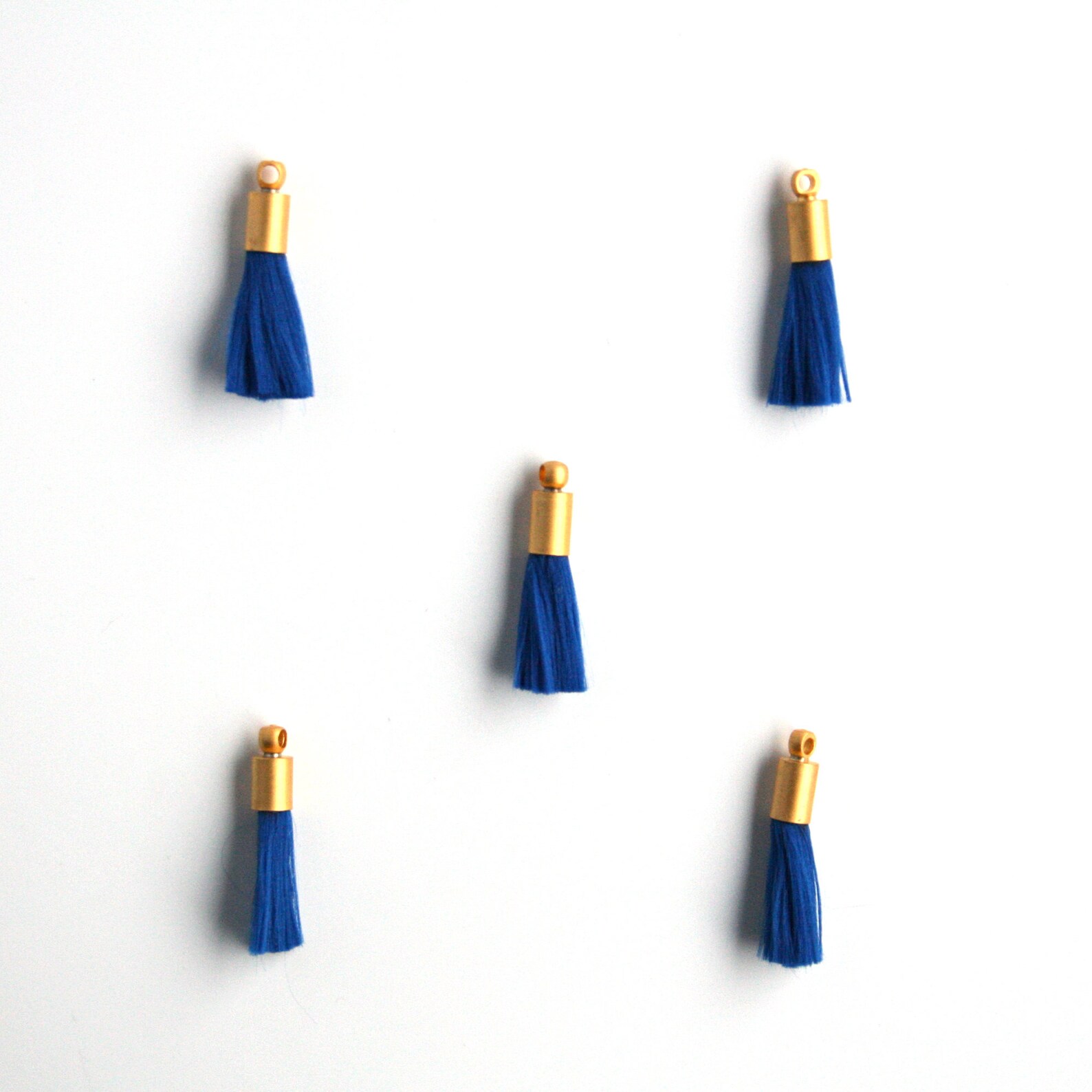 2pc Cobalt Blue Tassel With Gold Cap, Mini Tassels, Jewellery Tassel ...