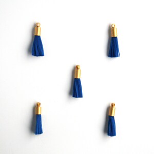 2pc Cobalt Blue Tassel With Gold Cap, Mini Tassels, Jewellery Tassel ...