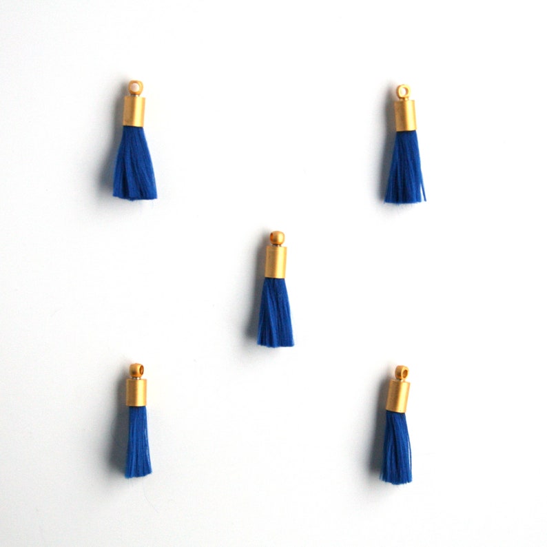 2pc Cobalt Blue Tassel With Gold Cap, Mini Tassels, Jewellery Tassel ...