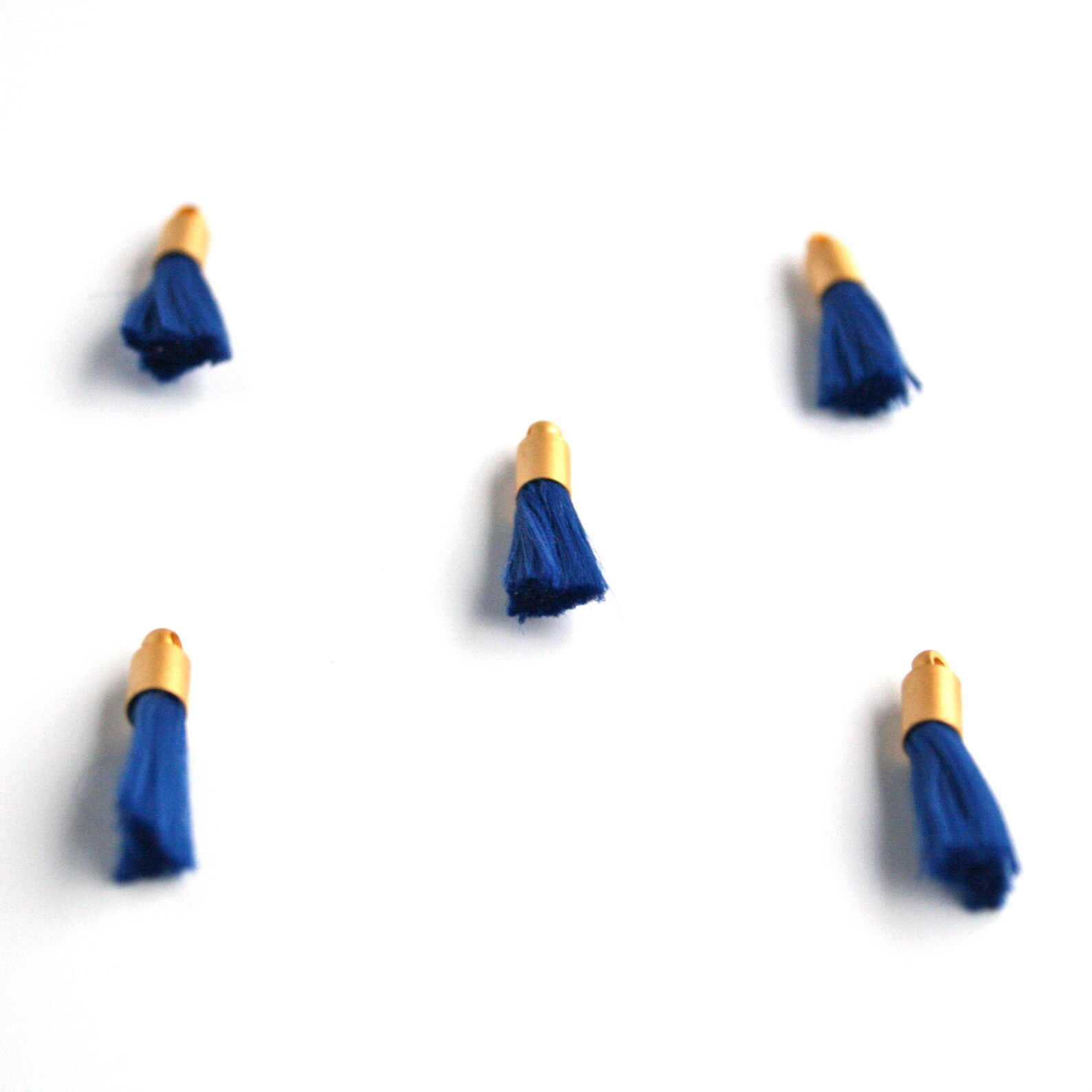 2pc Cobalt Blue Tassel With Gold Cap, Mini Tassels, Jewellery Tassel ...