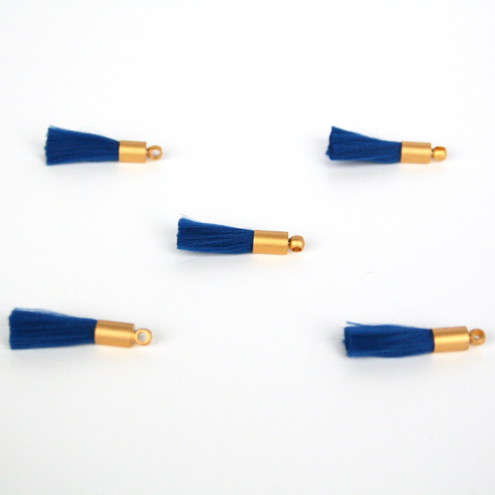 2pc Cobalt Blue Tassel With Gold Cap, Mini Tassels, Jewellery Tassel ...