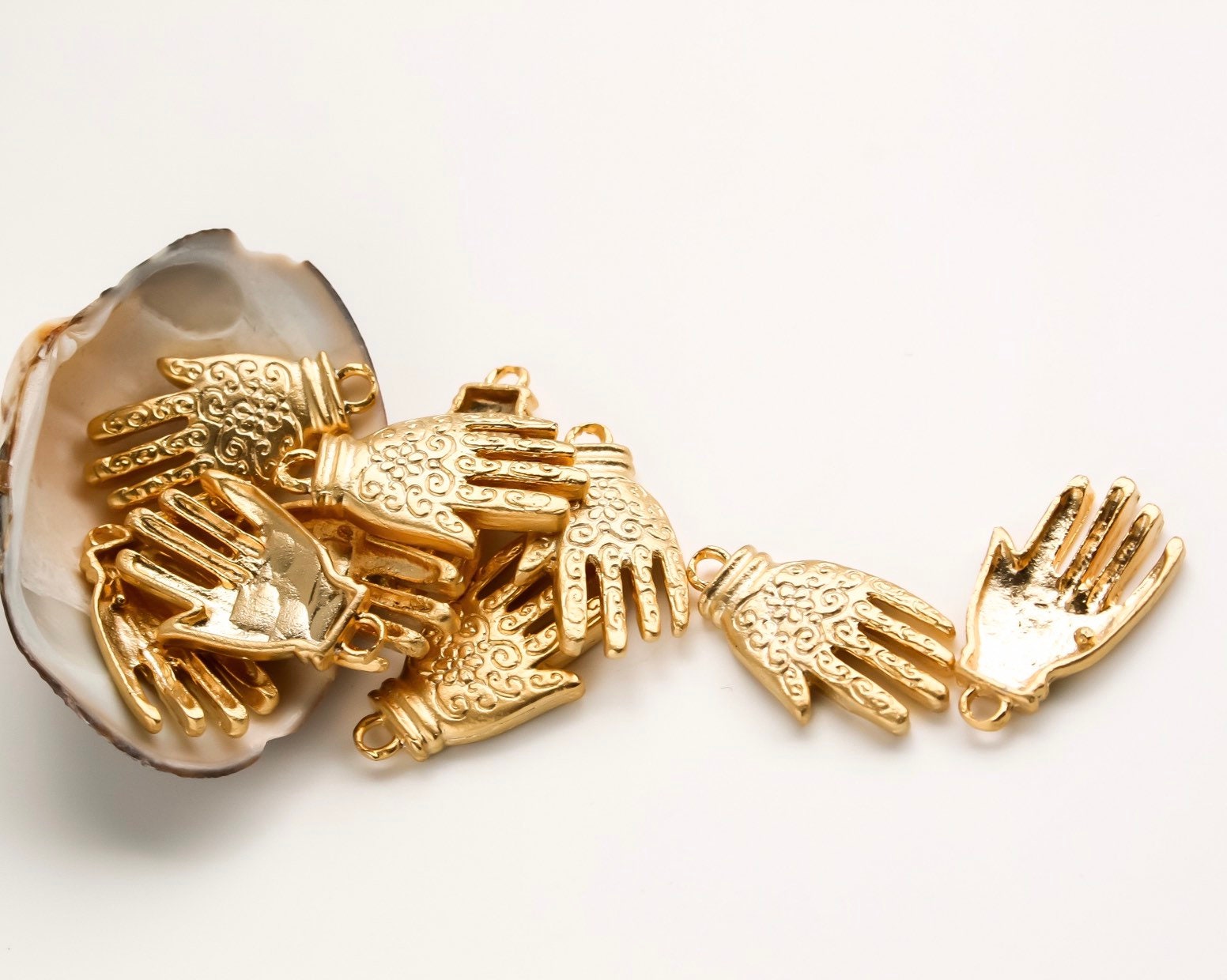 2pc Gold Plated Hand Charm Necklace Charm Bracelet Charm - Etsy