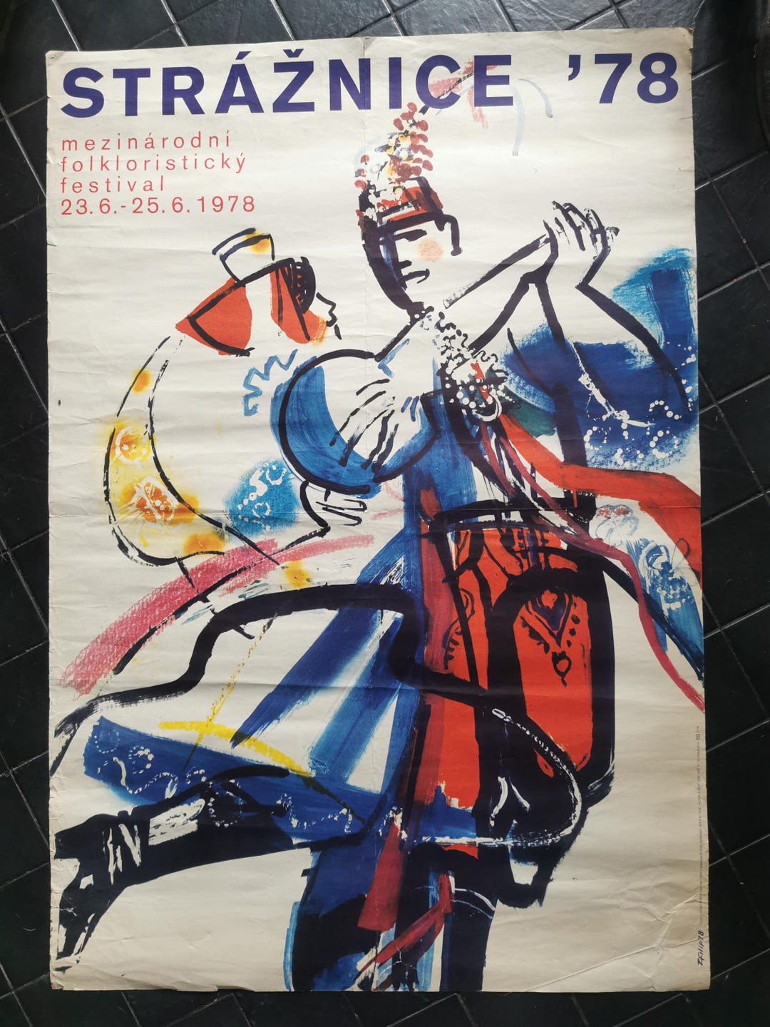 Vintage Y1975 Czechoslovakia Poster " International Folk Festival ...