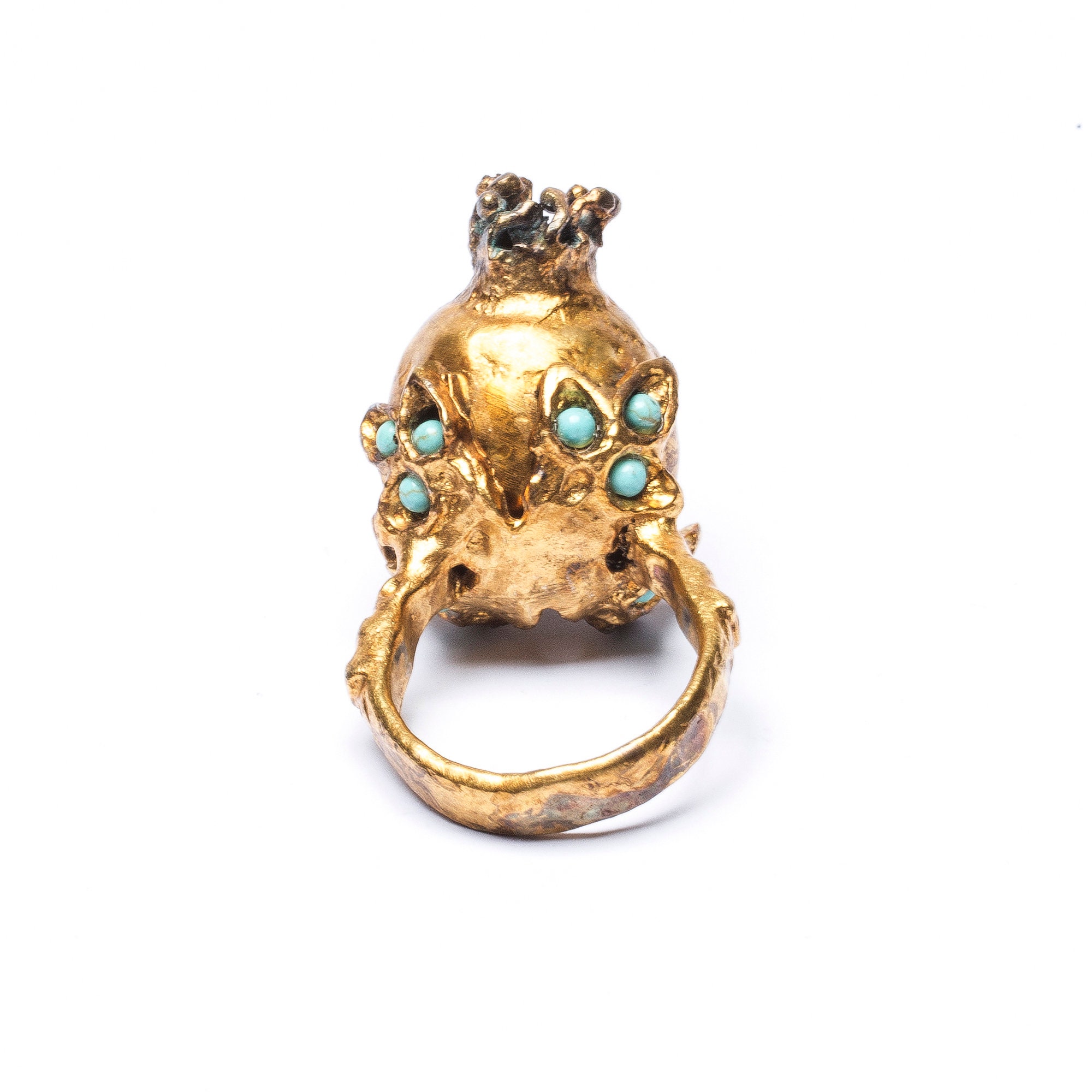 Handmade Pomegranate Design Ring, Turquoise, Garnet ,pomegranate ...