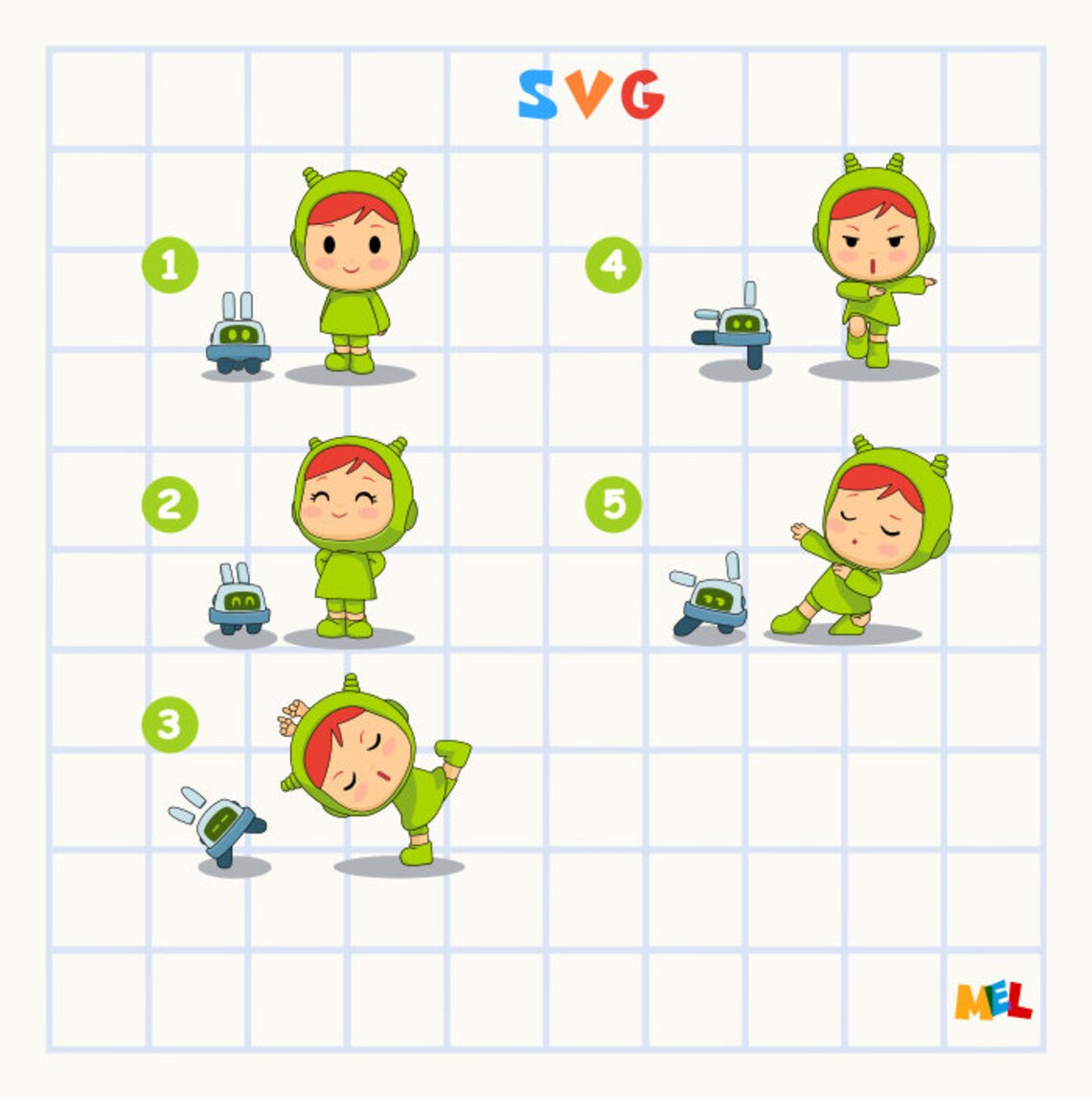 Pocoyo's Nina and Roberto Vector Clipart Set, SVG, Easy to Use! - Etsy