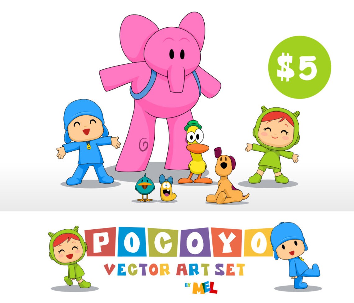 Pocoyo and Friends SVG Vector Clipart Set - Etsy