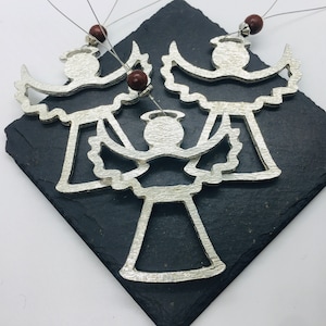Hanging Angel Tree Set of 3 Decoration, Quirky Christmas Tree, Pewter ...