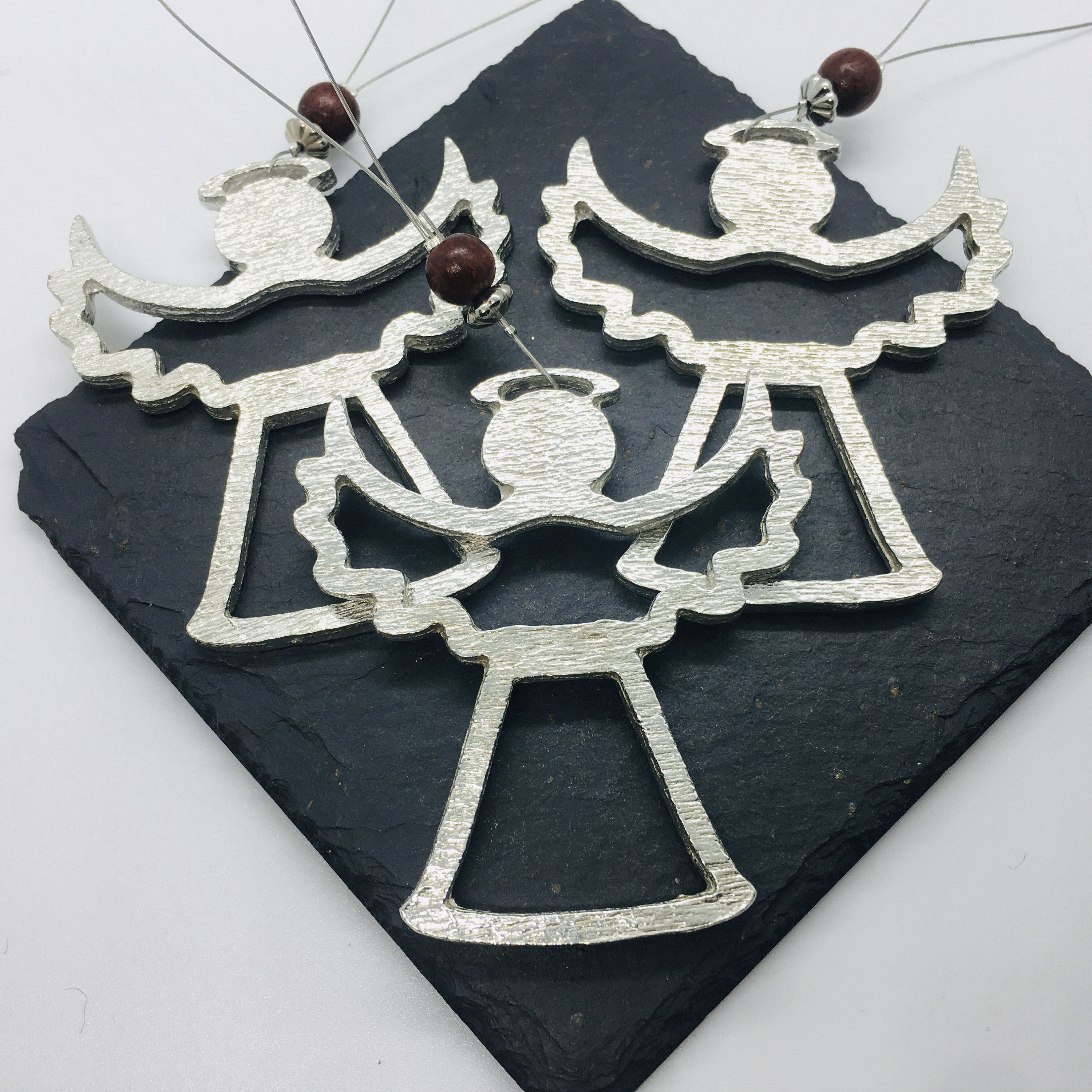 Hanging Angel Tree Decoration, Quirky Christmas Tree, Pewter Handmade ...