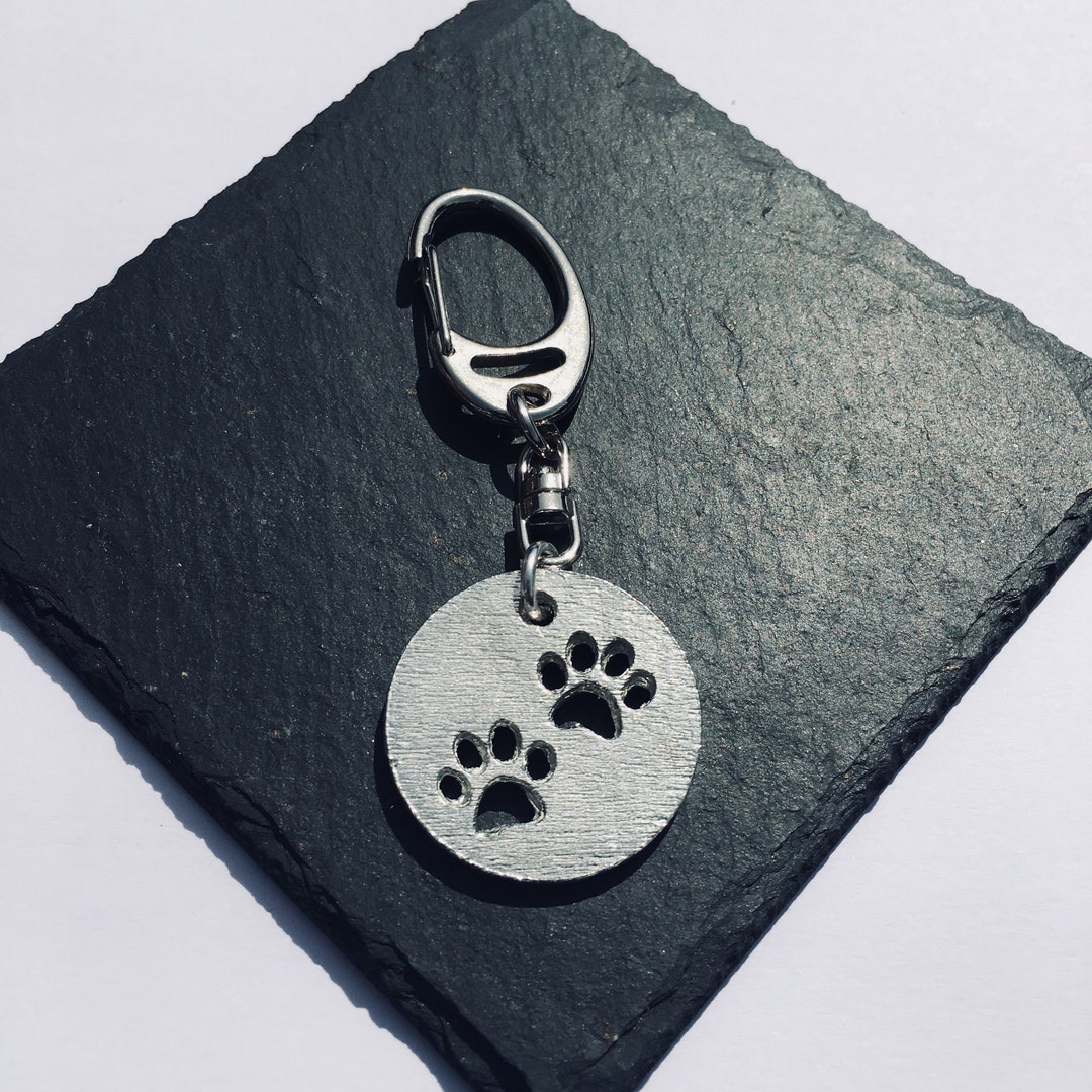 Paw Print Key Ring Keychain, Paw Print Keyring, Paw Print Key Chain ...
