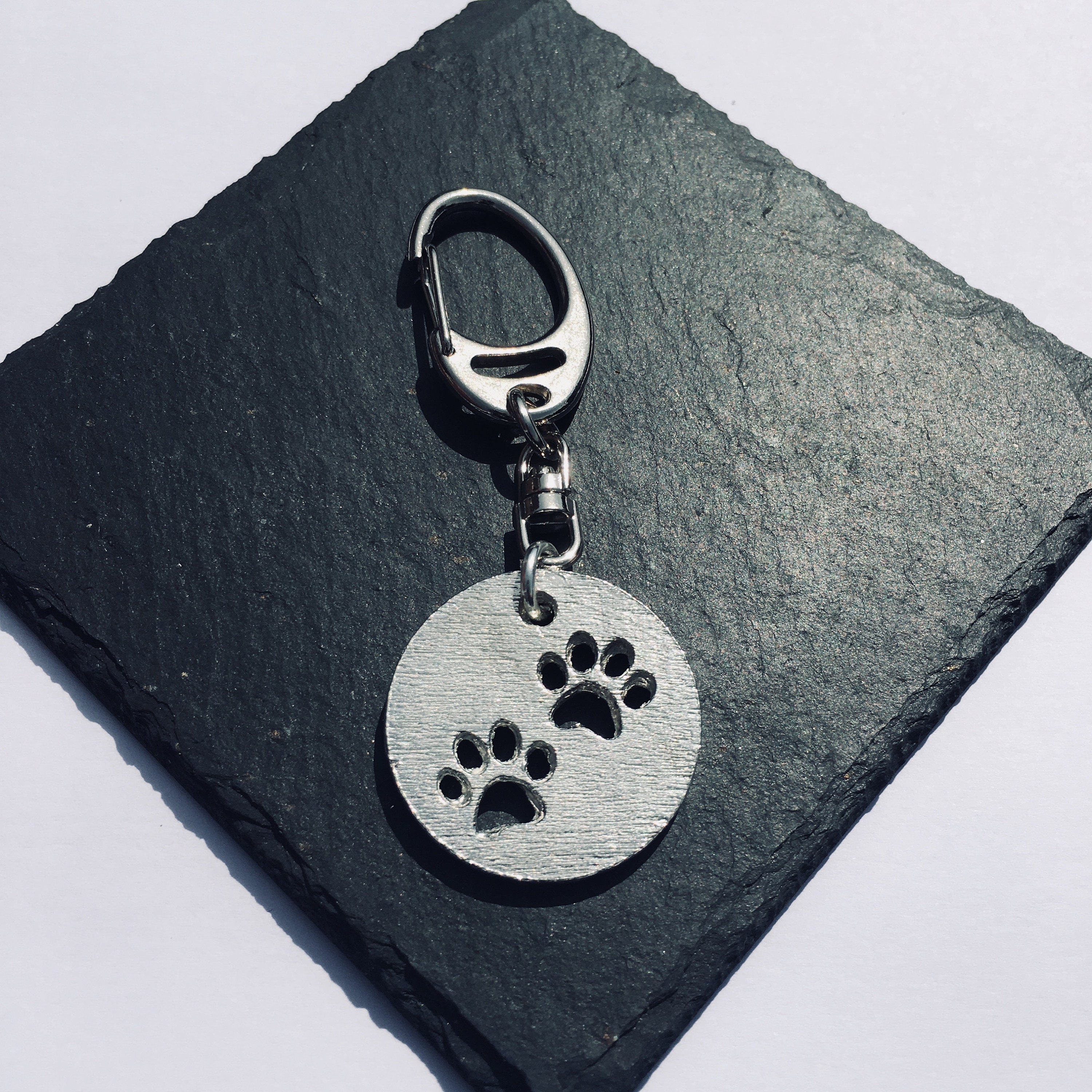 Paw Print Key Ring Keychain Paw Print Keyring Paw Print Key - Etsy