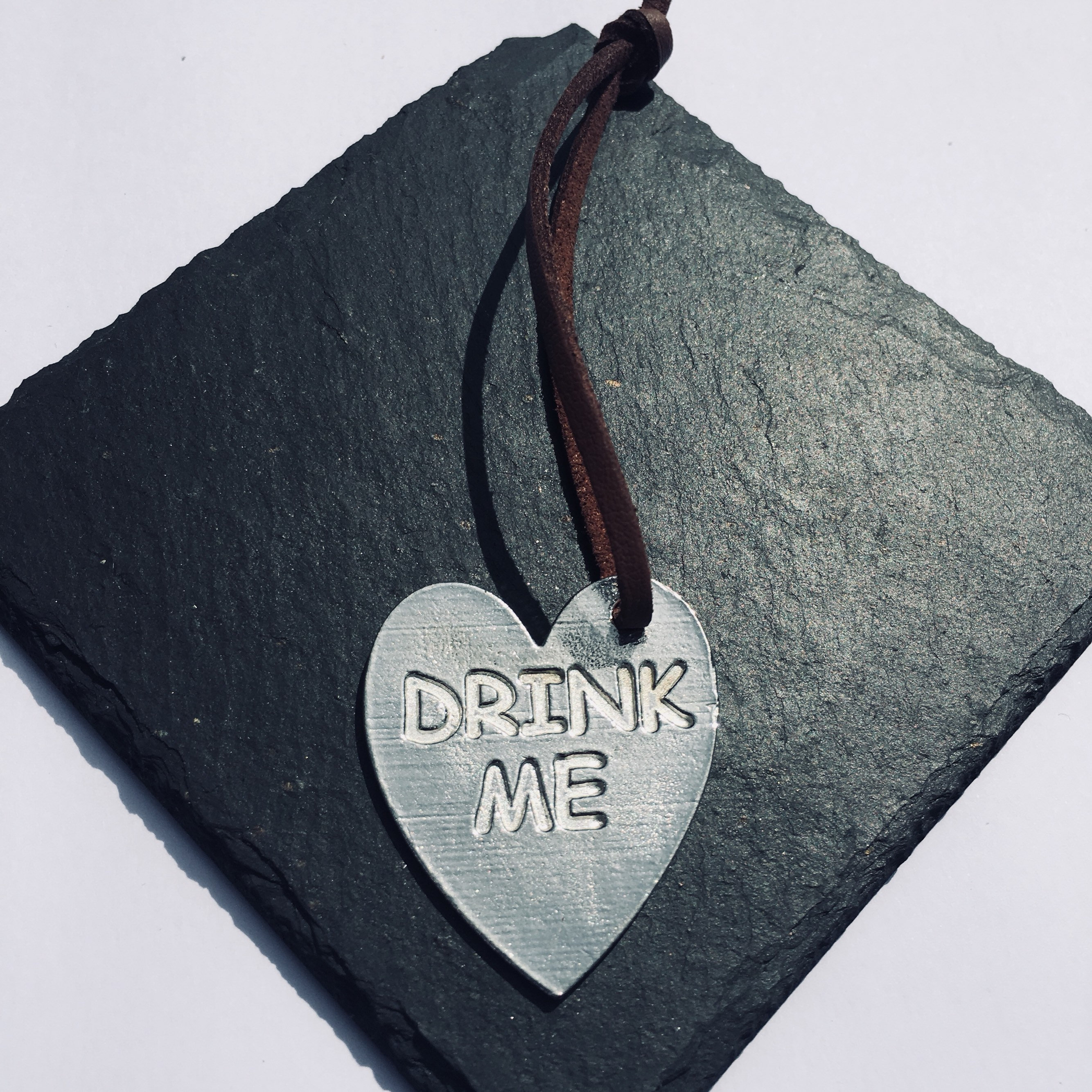 Drink Me Gift Tag gift tag pewter gift tag pewter keychain | Etsy