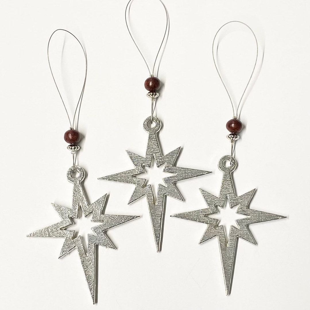 Hanging Christmas Star - Set of 3 Decoration, Quirky Christmas Star ...