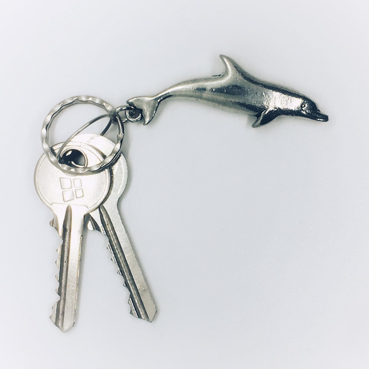 Dolphin Key Ring Handmade UK Modern English Pewter Dolphin | Etsy