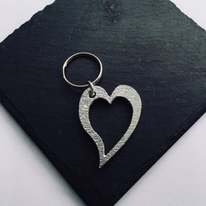Heart Key Ring, Silver Heart Keyring, Silver Heart Keyring, Silver ...