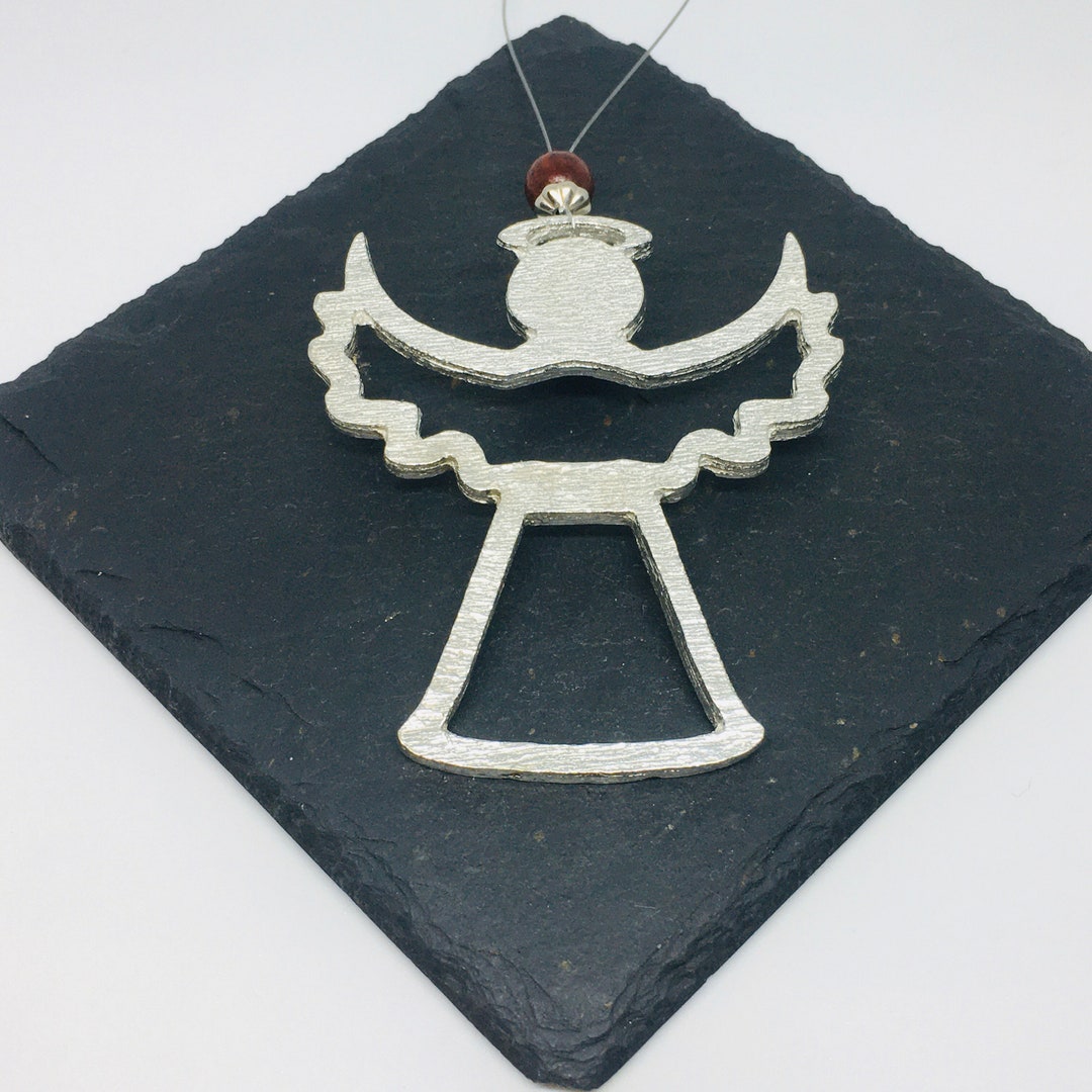 Hanging Angel Tree Decoration, Quirky Christmas Tree, Pewter Handmade ...