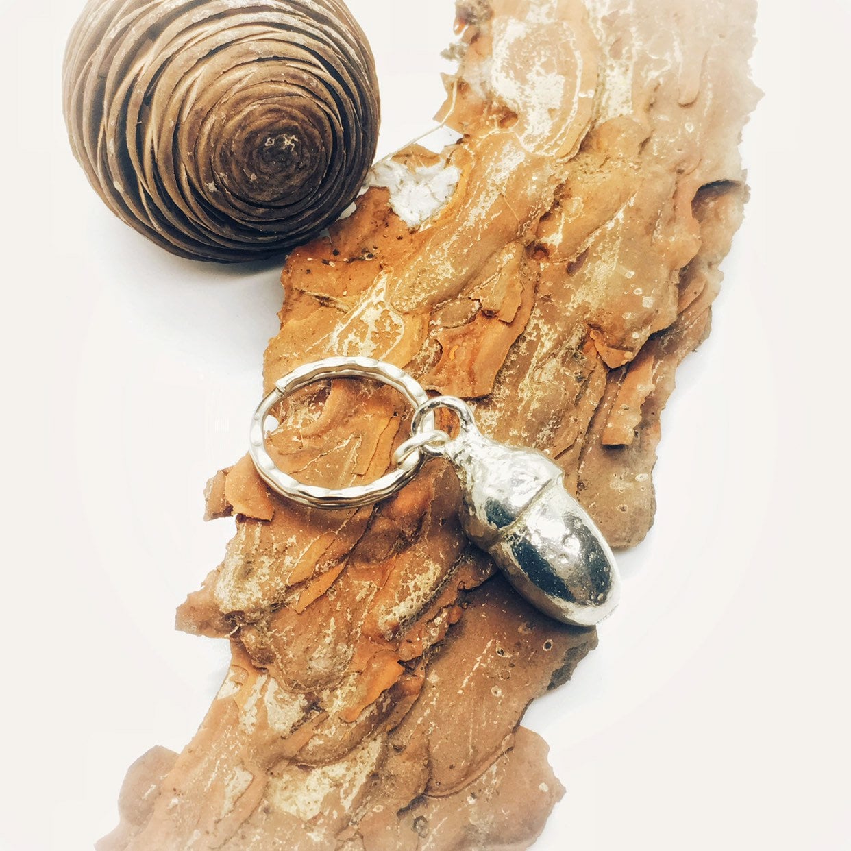 Acorn Key Ring, Acorn Oak Keyring, Handmade UK Modern English Pewter ...