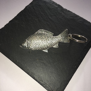 Carp Fish Key Ring, Handmade UK Mordern English Pewter, Carp Fish ...