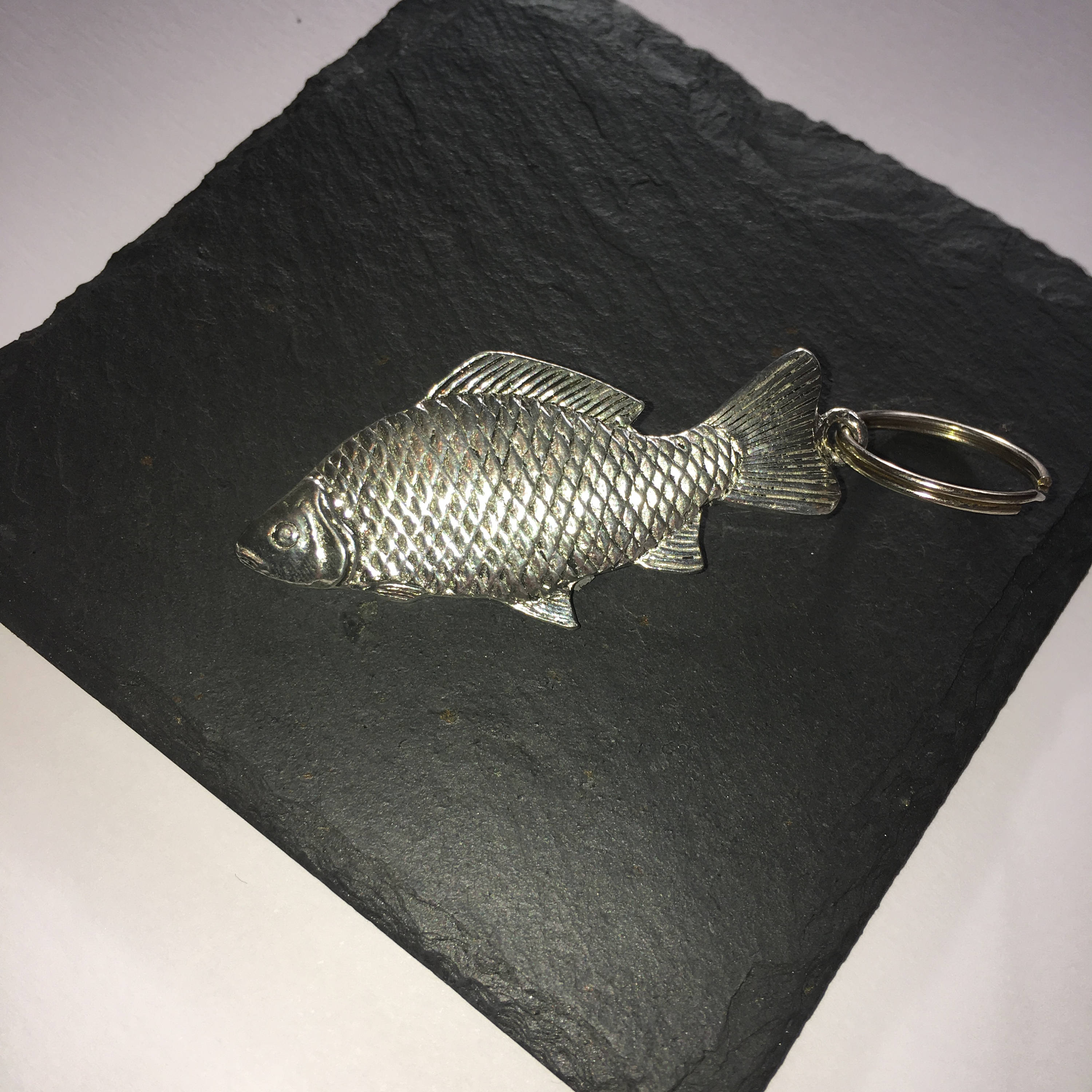 Carp Fish Key Ring, Handmade UK Mordern English Pewter, Carp Fish ...