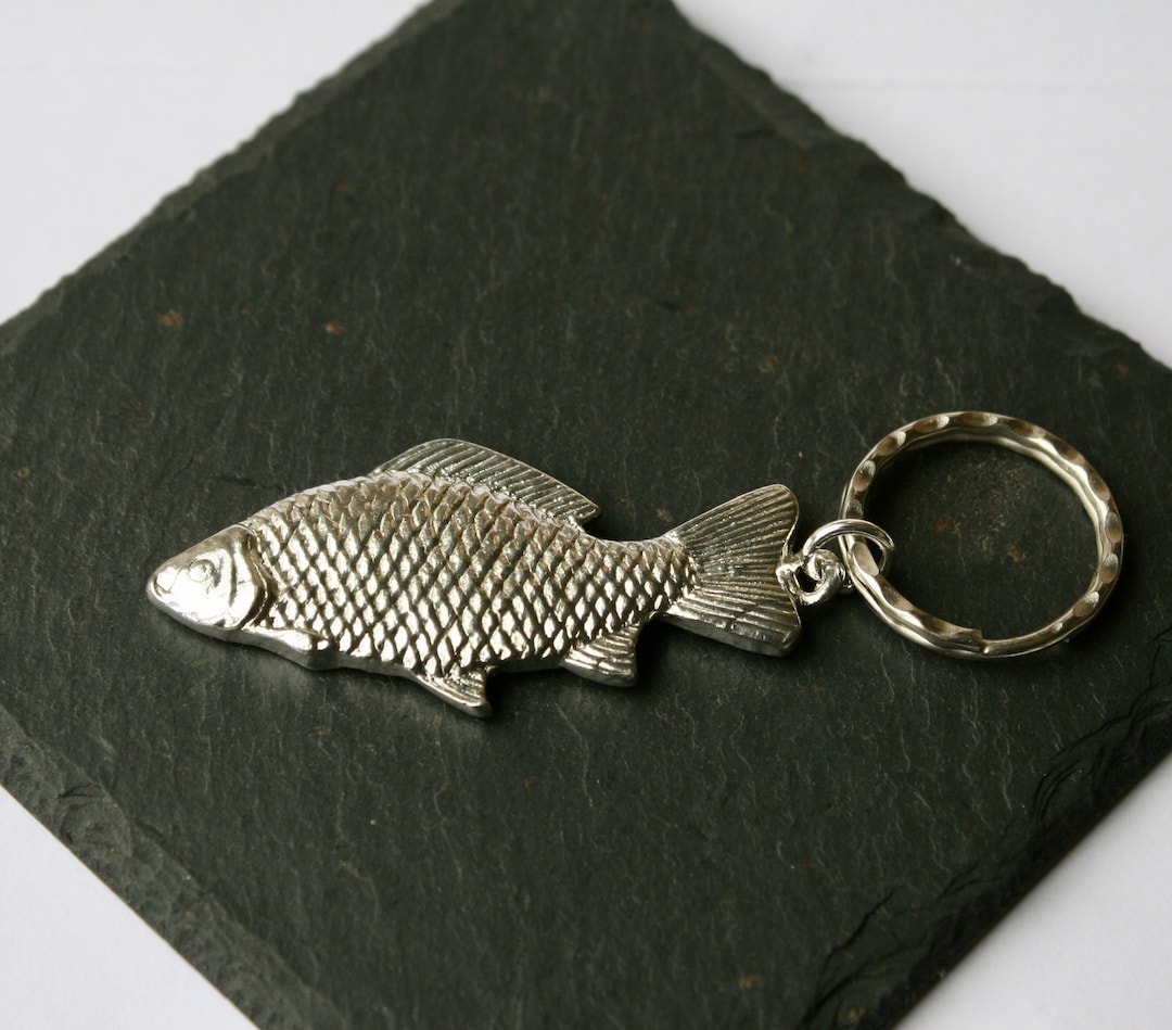 Carp Fish Key Ring, Handmade UK Mordern English Pewter, Carp Fish ...