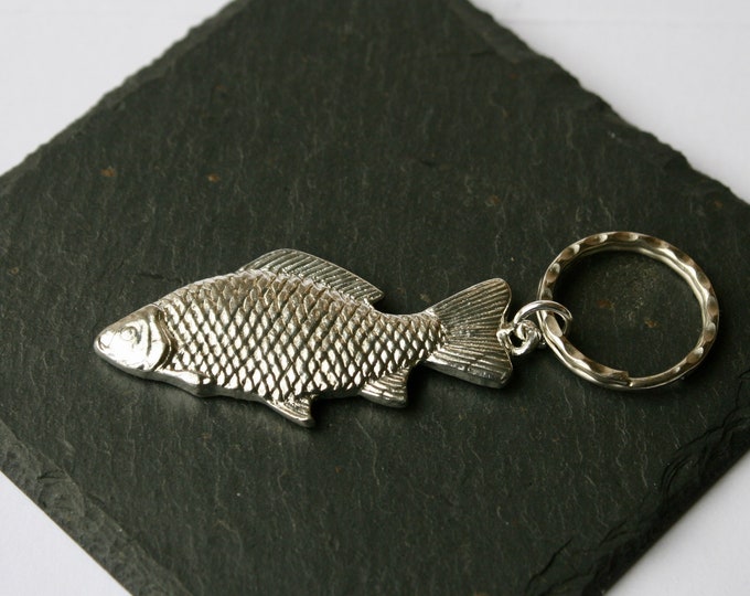 Carp Fish Key Ring, Handmade UK Mordern English Pewter, Carp Fish ...