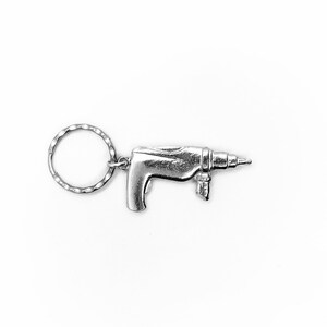 Drill Key Ring, Tool Keyring, Handmade UK Modern English Pewter, Drill ...