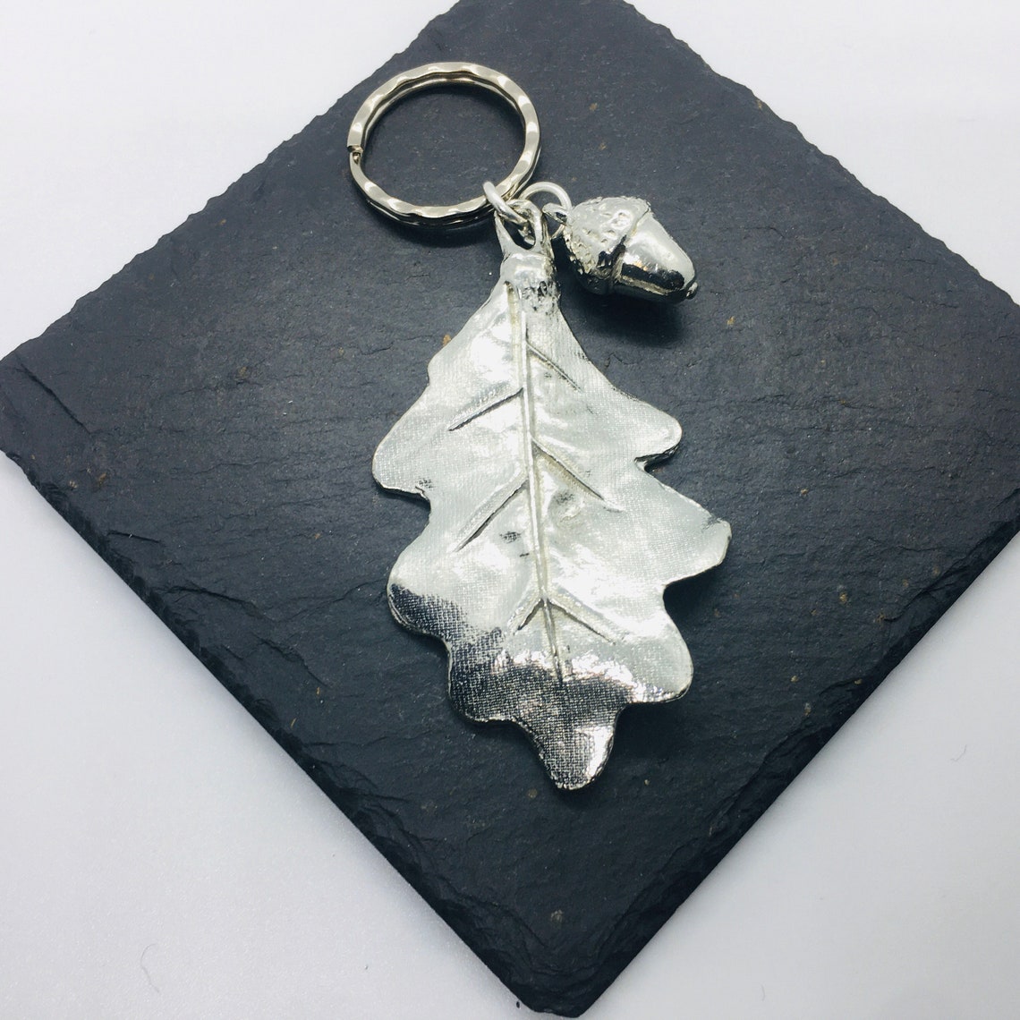 Oak Leaf and Acorn Key Ring Handmade UK Modern English - Etsy