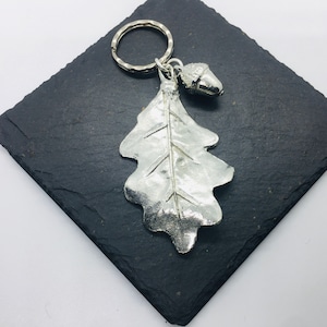 Oak Leaf and Acorn Key Ring, Handmade UK Modern English Pewter, Oak ...
