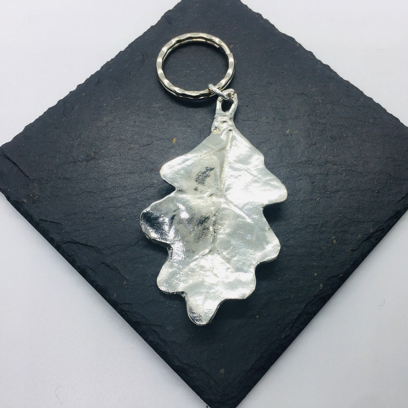Oak Leaf Key Ring Handmade UK Modern English Pewter Oak Leaf - Etsy