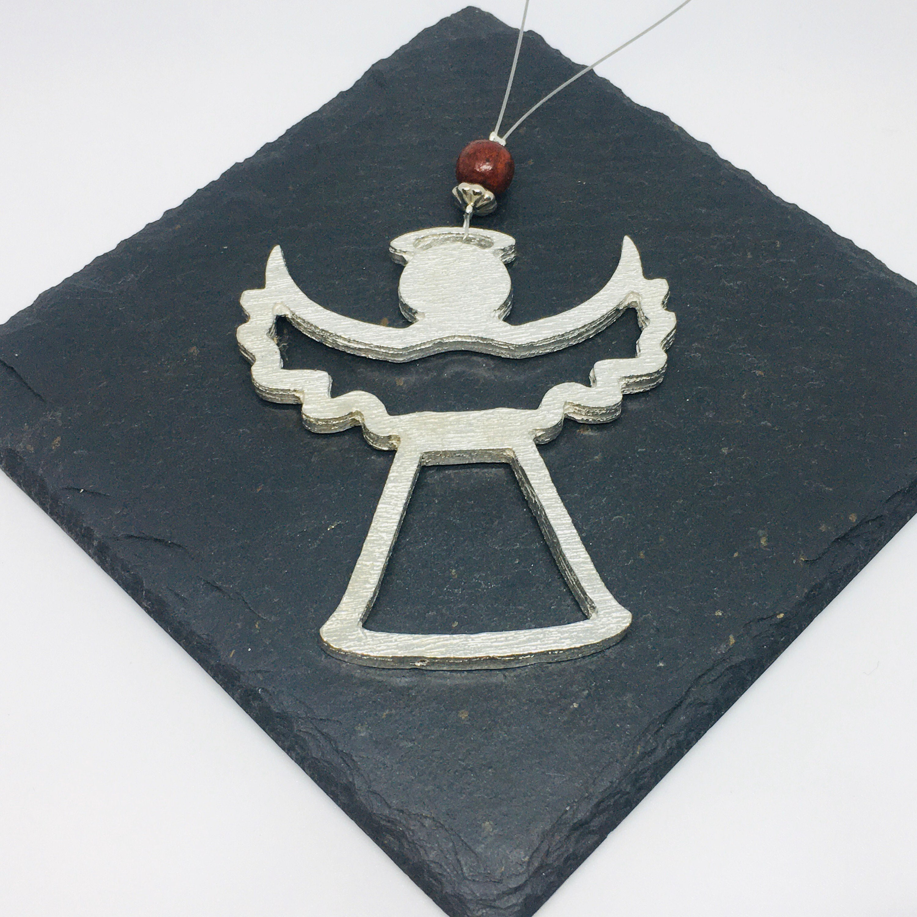 Hanging Angel Tree Decoration, Quirky Christmas Tree, Pewter Handmade ...