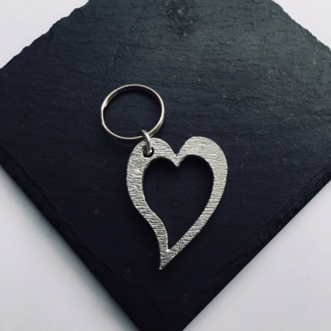 Heart Key Ring, Silver Heart Keyring, Silver Heart Keyring, Silver ...