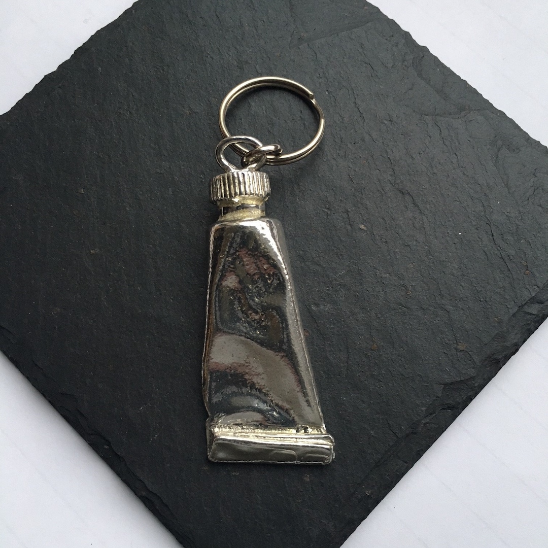 Paint Tube Key Ring, Paint Tube Keychain, Silver Pain Tube, Artistic ...