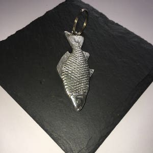 Carp Fish Key Ring, Handmade UK Mordern English Pewter, Carp Fish ...