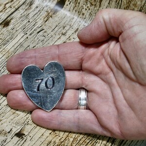 70th Birthday Card, Pocket Heart Keepsake Token on Birthday Card. Happy ...