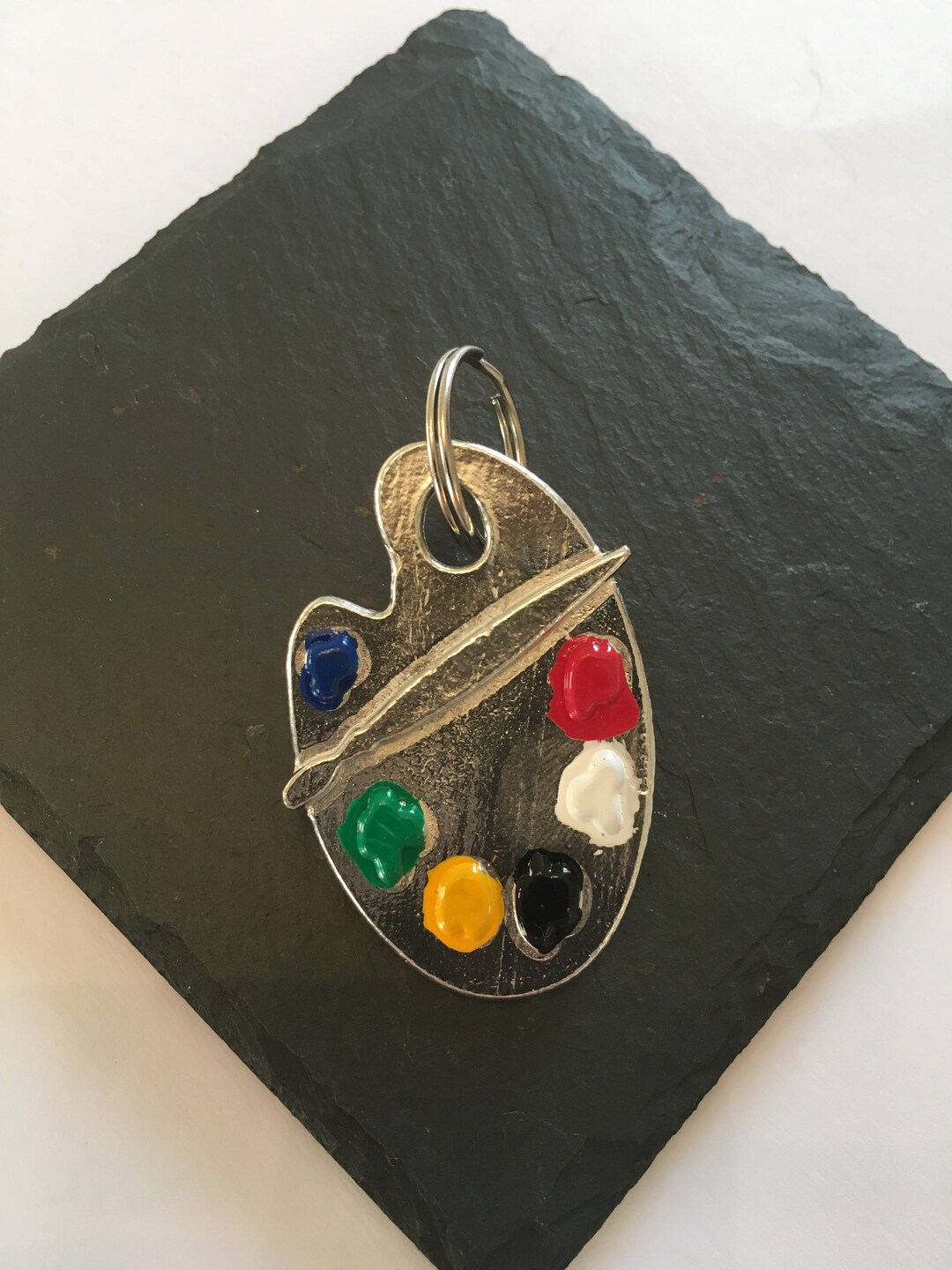 Paint Palette Key Ring, Paint Palette Keyring, Paint Palette Silver ...