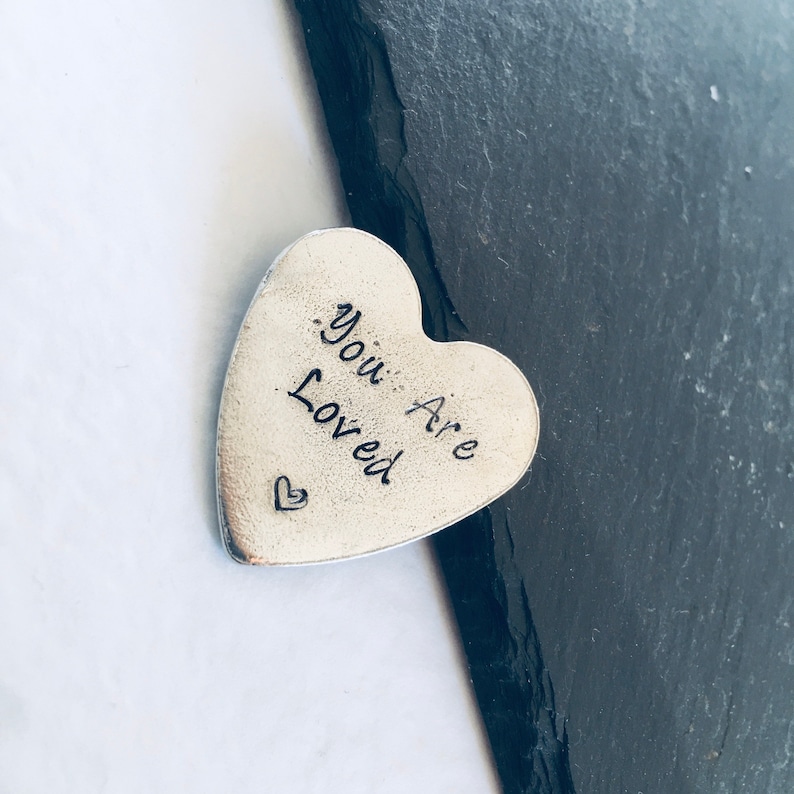 You Are Loved Personalised Heart Keepsake Token Handmade UK - Etsy