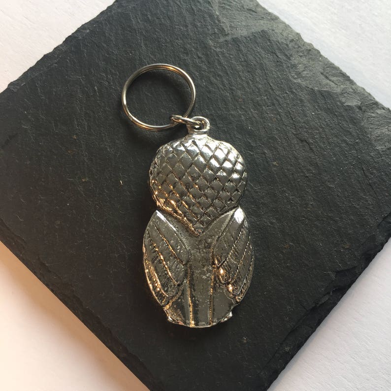 Owl Key Ring, Handmade UK Modern English Pewter, Pewter Key Ring ...